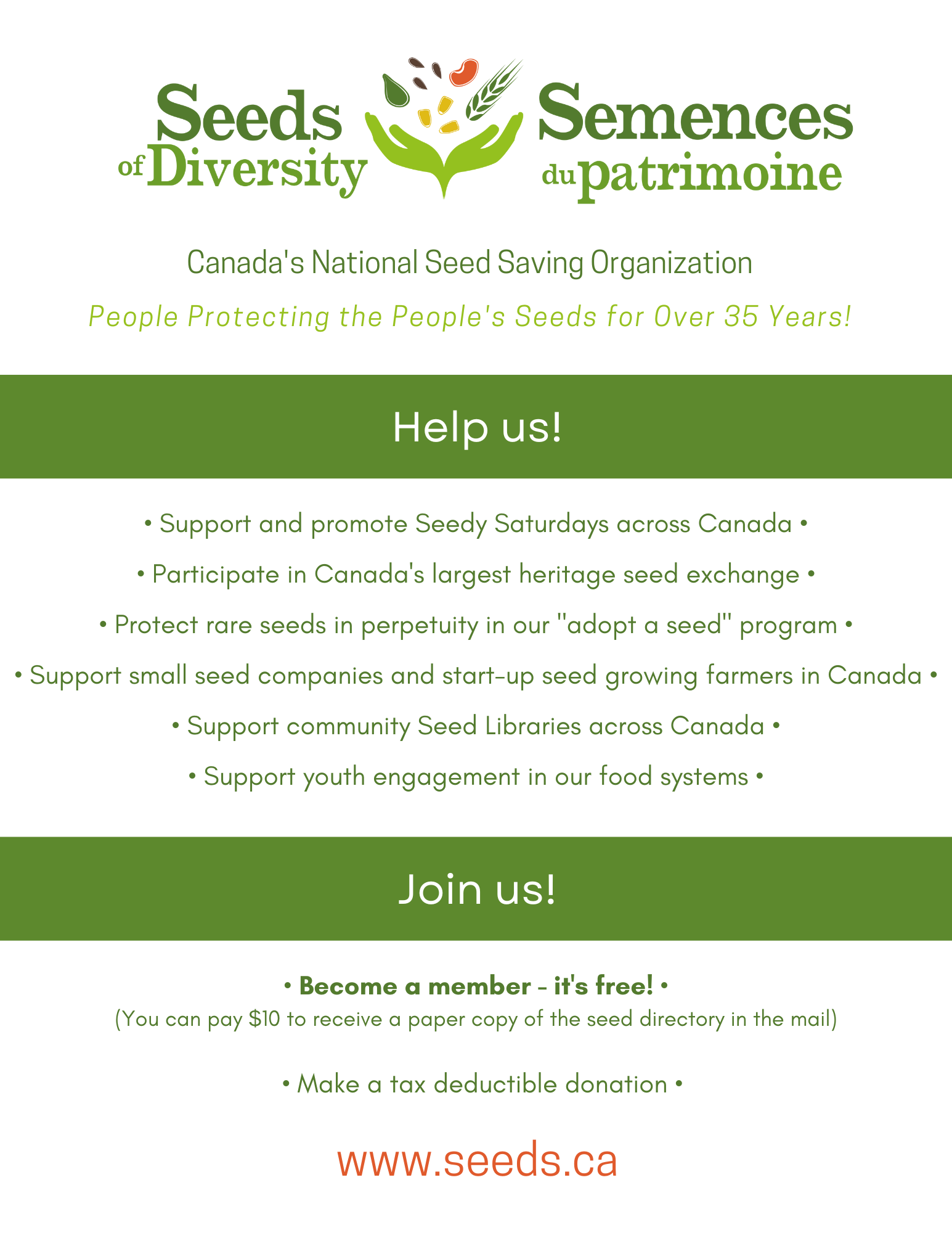 For Seeds of Diversity Volunteers – Seeds of Diversity